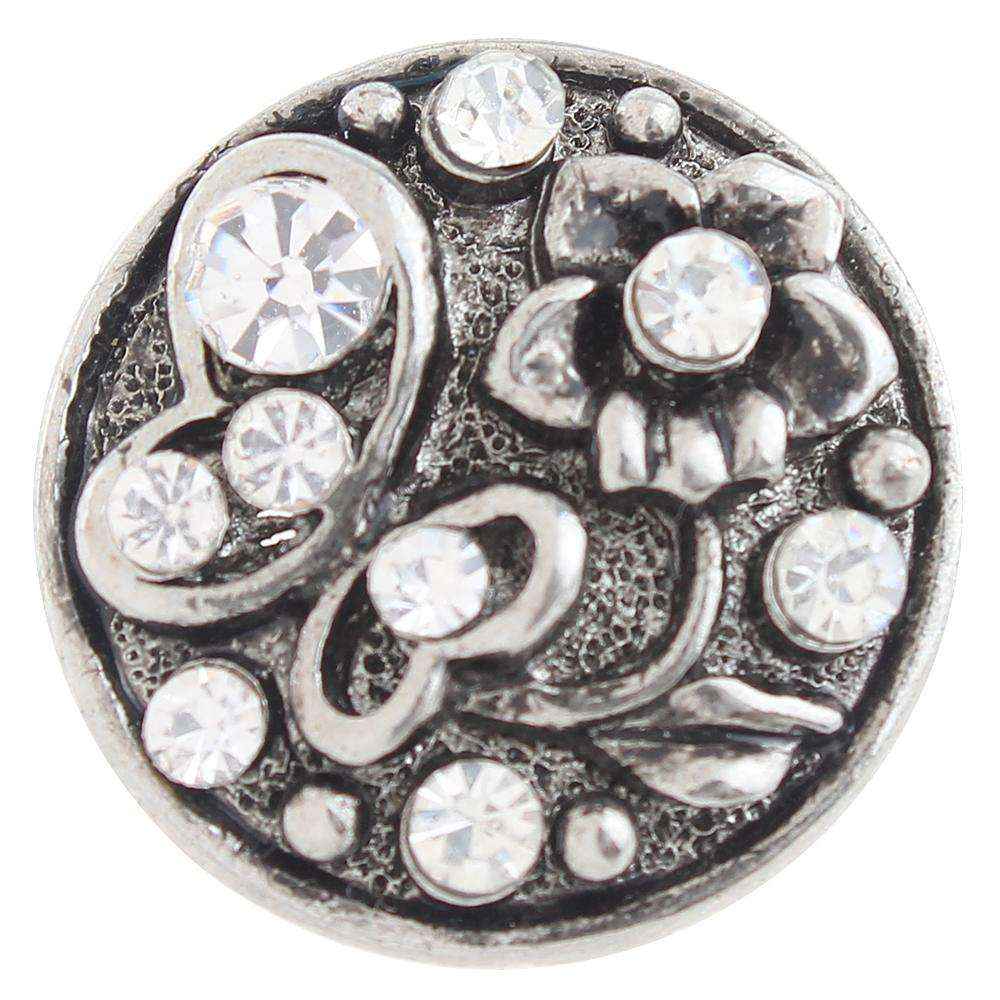 White Flower 20mm Snap Button